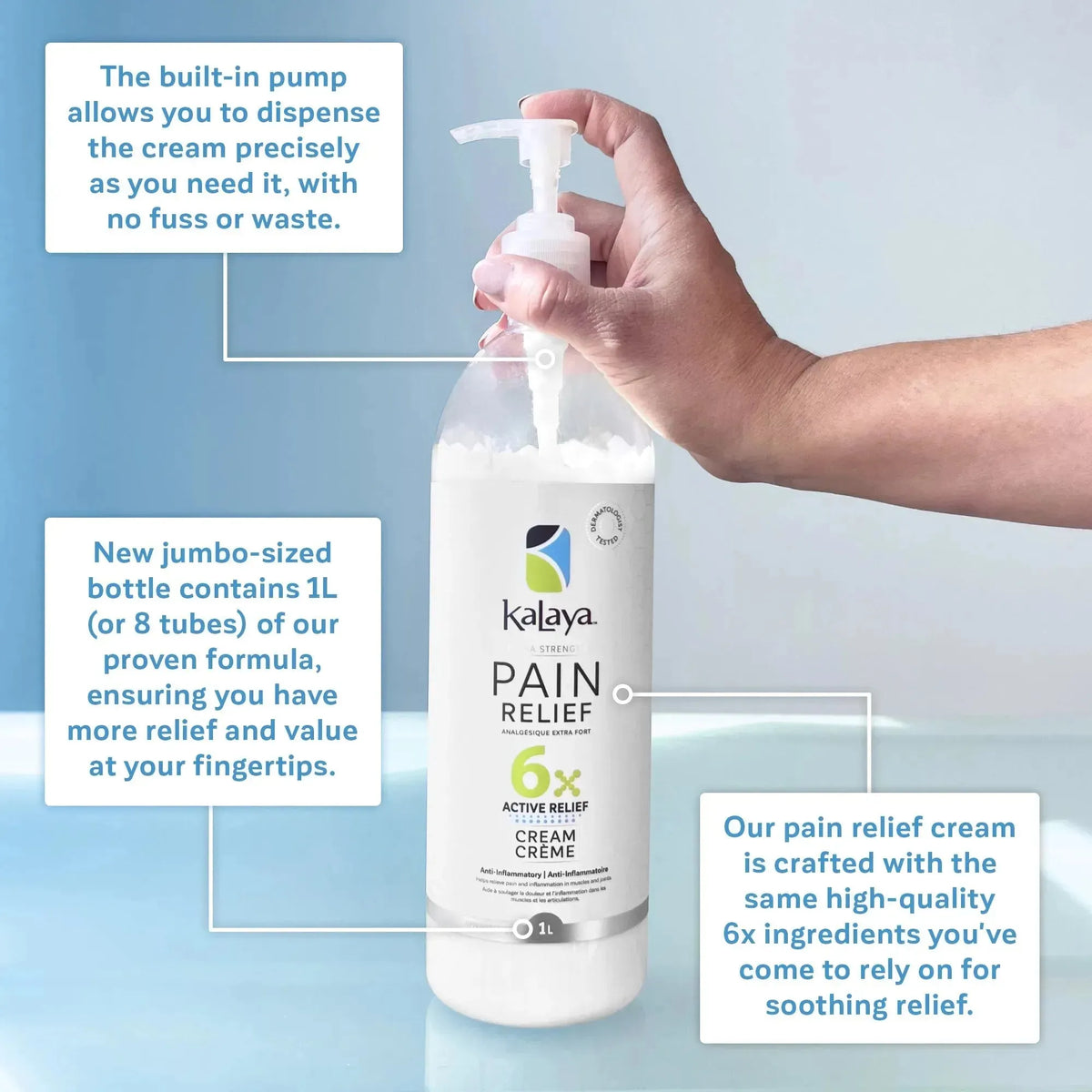 6x Extra Strength Pain Relief Cream 1L | KaLaya